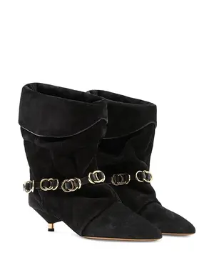 Isabel Marant Étoile Edrik Embellished Suede Ankle Boots