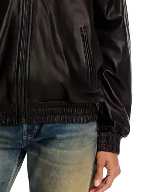 Acne Studios Leather Zip Front Jacket