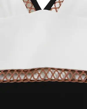 REISS Lattice Trim Colorblocked Swimsuit