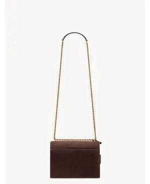 Saint Laurent Sunset Medium Bag In Suede - Arabica