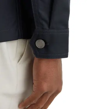 REISS Yorker Twill Four Pocket Overshirt - Navy