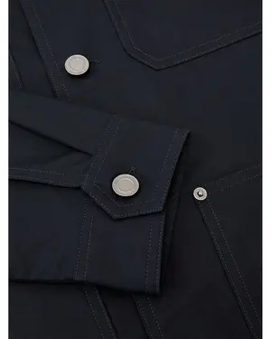 REISS Yorker Twill Four Pocket Overshirt - Navy