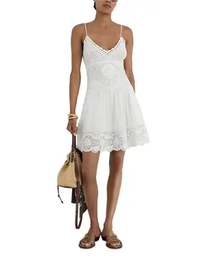 REISS Hesta Crocheted Lace Dress