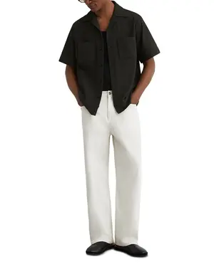 REISS Odessa Ribbed Pocket Short Sleeve Cuban Shirt