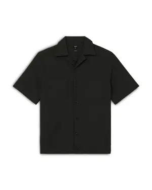 REISS Odessa Ribbed Pocket Short Sleeve Cuban Shirt