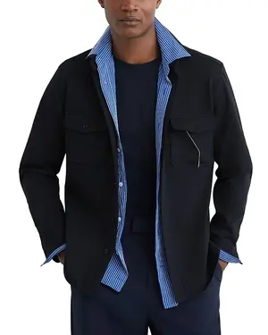 REISS Mcshane Button Pocket Overshirt - Navy