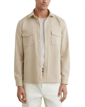 REISS Mcshane Button Pocket Overshirt - Oatmeal