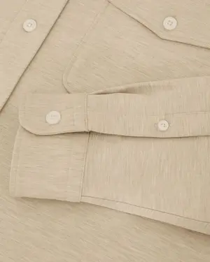REISS Mcshane Button Pocket Overshirt - Oatmeal
