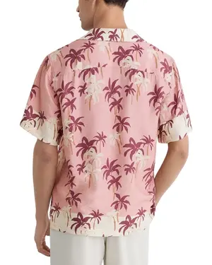 REISS Madrona Floral Print Short Sleeve Cuban Shirt