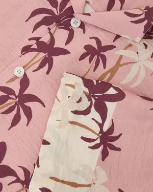 REISS Madrona Floral Print Short Sleeve Cuban Shirt