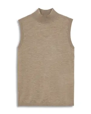 REISS Mock Neck Sleeveless Sweater