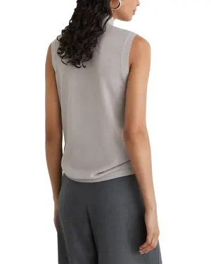 REISS Evelyn Mock Neck Sleeveless Sweater