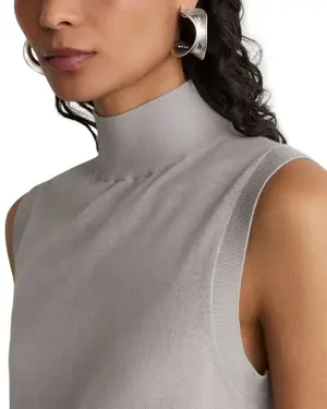 REISS Evelyn Mock Neck Sleeveless Sweater