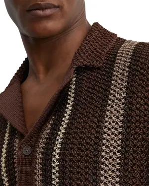 REISS Farin Crochet Cuban Shirt