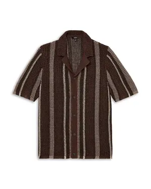 REISS Farin Crochet Cuban Shirt