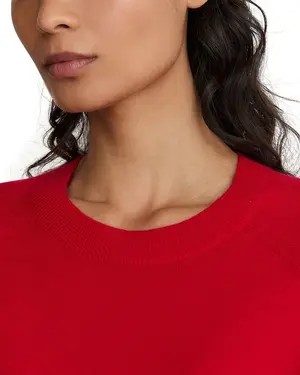 REISS Suzzie Wool Mock Neck Tee - Red