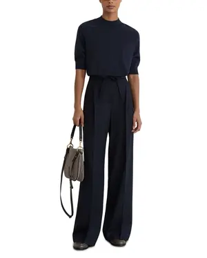 REISS Sienna Wool Funnel Neck Top