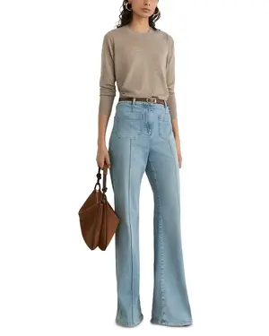 REISS Sadie Merino Wool Crewneck Sweater