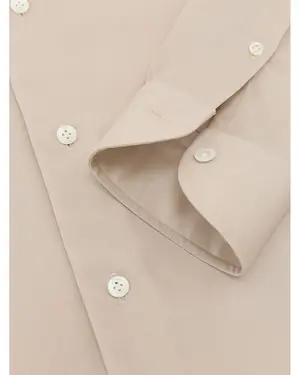 REISS Duke Airwater Finish Cotton Jersey Shirt - Stone