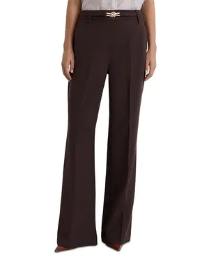 REISS The Leona Belted Flare Pants - Grape
