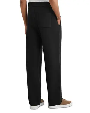 REISS Tanner Cotton Drawstring Pants - Black