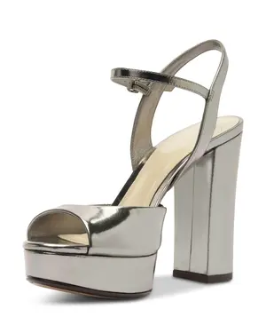 ALEXANDRE BIRMAN Amy Mirrored Leather Platform Sandals