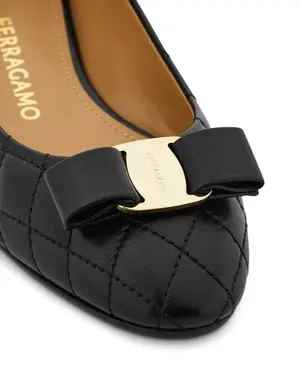FERRAGAMO Varina Quilted Leather Ballet Flats
