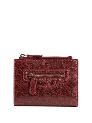 Balenciaga Le City Bifold Wallet In Arena Leather - Red