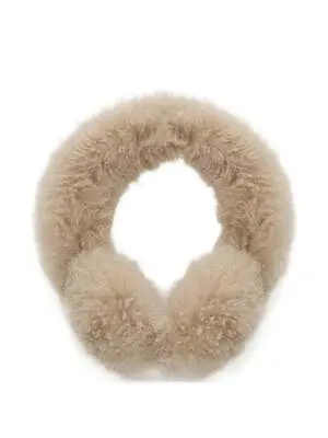 YVES SALOMON Long Hair Lamb Knitwear Earwarmer - Multicolor