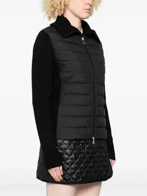 Moncler Cardigan Imbottito In Lana Con Cerniera