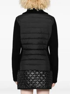 Moncler Cardigan Imbottito In Lana Con Cerniera