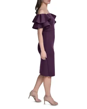 Eliza J Off-the-shoulder Ruffle Sleeve Sheath Dress