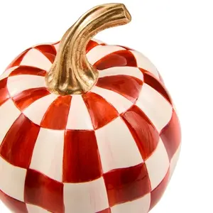 MACKENZIE-CHILDS Paprika Check Mini Pumpkin
