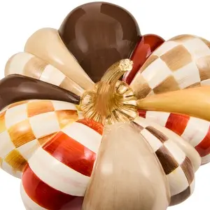 MACKENZIE-CHILDS Harvest Glow Patchwork Medium Pumpkin
