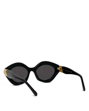 Loewe Geometric Jewel Embellished Sunglasses - Shiny Black/smoke