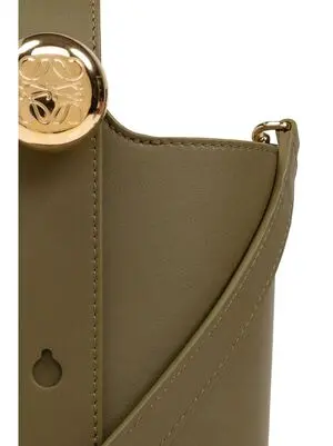 Loewe Smooth Leather Mini Pebble Bucket Bag - Green