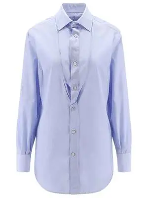 MAISON MARGIELA Folded Collar Poplin Shirt - Blue