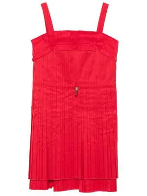 Fendi Pleated Mini Dress - Red