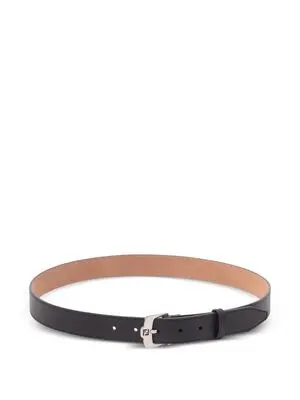 Fendi Hook Buckle Ff Leather Belt - Black