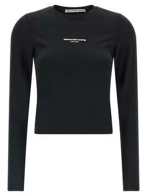 Alexander Wang Ls Tee W/logo Print' T-shirt - Black