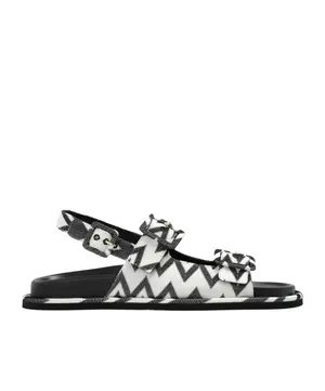 Missoni Zigzag-knit Buckled Sandals - Black