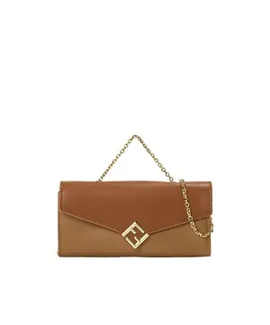 Fendi Solid Color Wallet - Brown