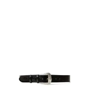 TWINSET Cracked-effect Leather Belt - Black