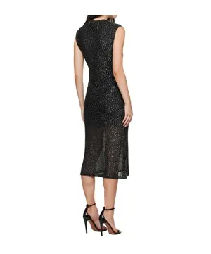 MSGM Glitter Knitted Midi Dress