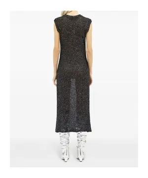 MSGM Glitter Knitted Midi Dress