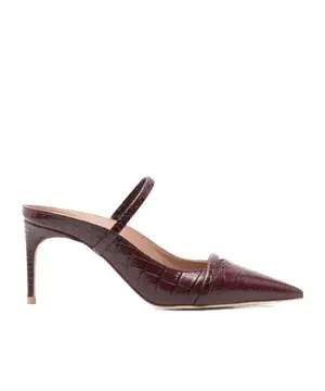 MALONE SOULIERS 70mm Crocodile-embroidered Leather Mules