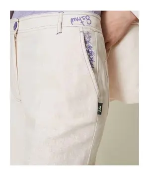 TWINSET Floral-embroidered Palazzo Pants