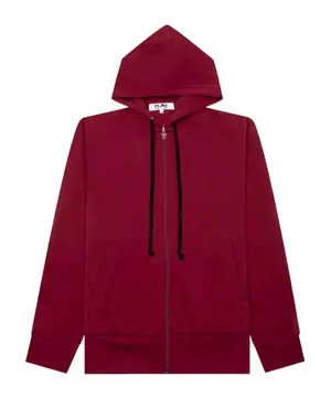 Play Comme Des Garcon Zip-up Hoodie - Red