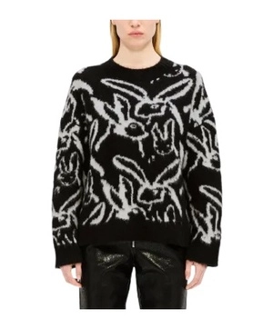 MSGM Rabbit-print Crew Neck Sweatshirt
