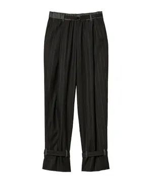 TWINSET Pinstripe Cuff-strap Trousers - Black